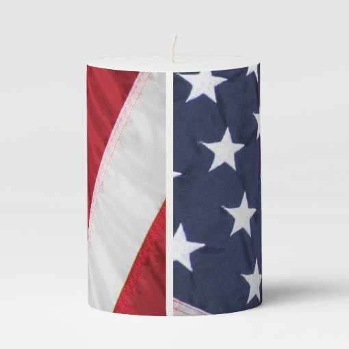 American Flag Pillar Candle | Zazzle