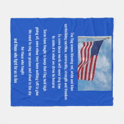 American Flag poem Fleece Blanket | Zazzle