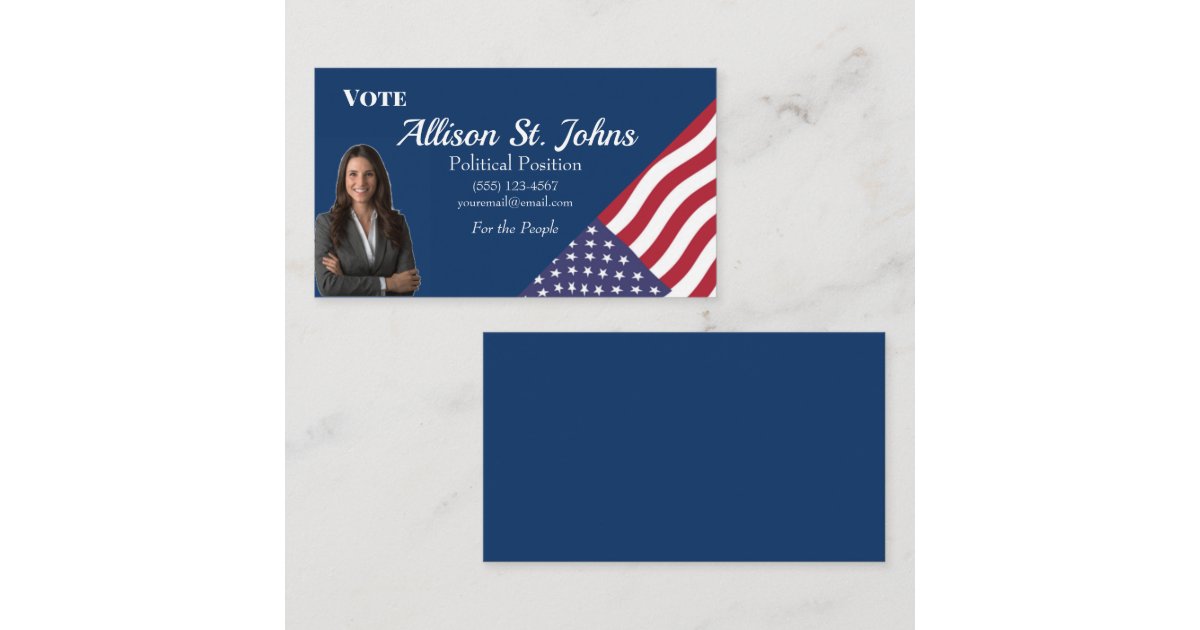 American Flag Political Business Card | Zazzle