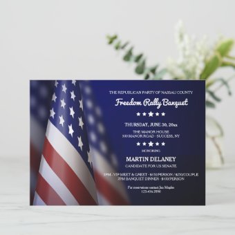 American Flag Political Campaign Fundraising Invitation | Zazzle