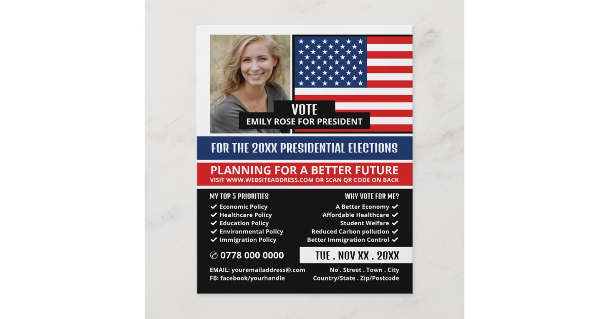 American Flag, Political Campaigner Advertising Flyer | Zazzle American Flag, Political Campaigner Advertising Flyer | Zazzle