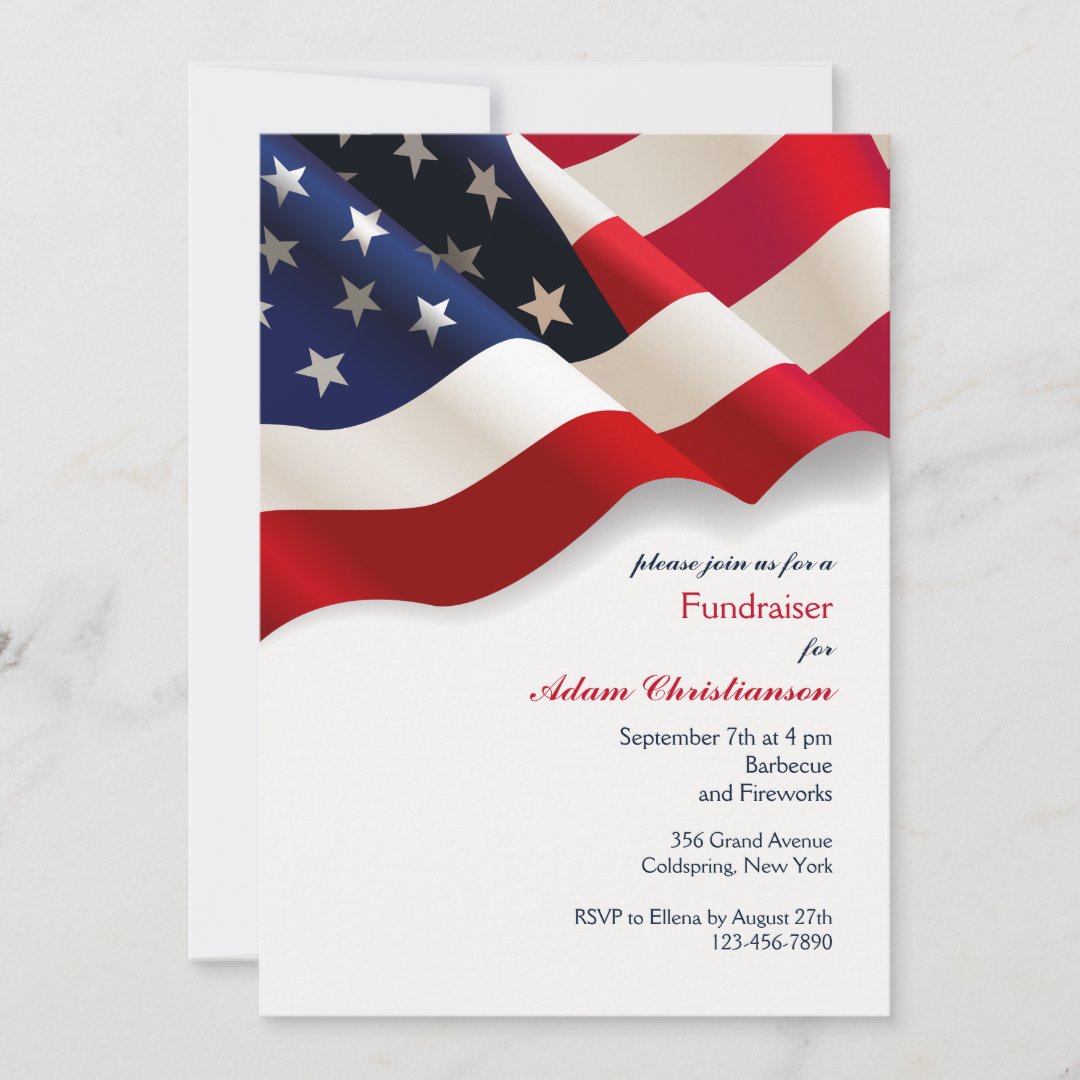 American Flag Political Fundraiser Invitation | Zazzle