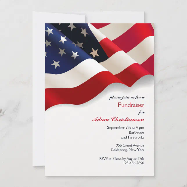 American Flag Political Fundraiser Invitation | Zazzle