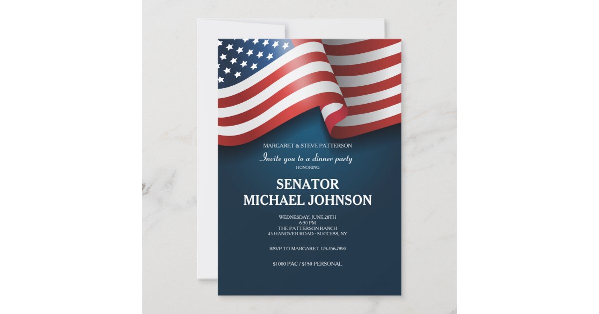 American Flag Political Fundraising Invitation | Zazzle