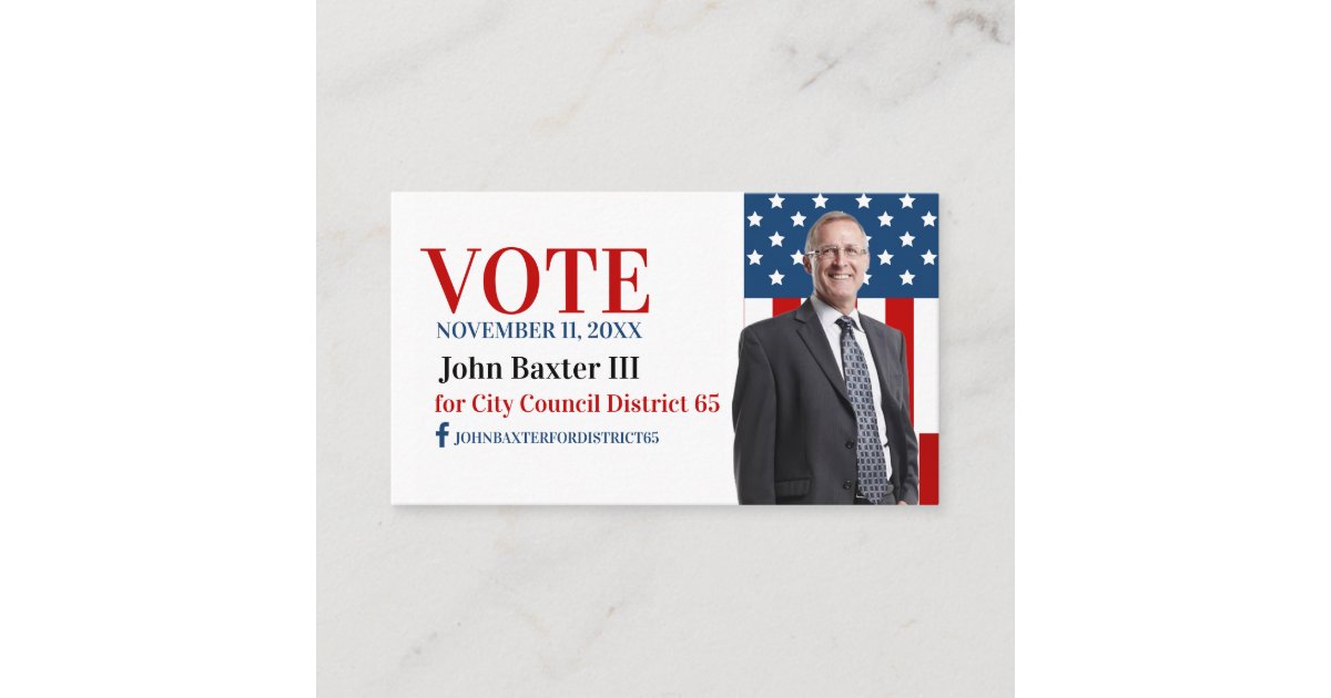 American Flag Political Office Business Card | Zazzle