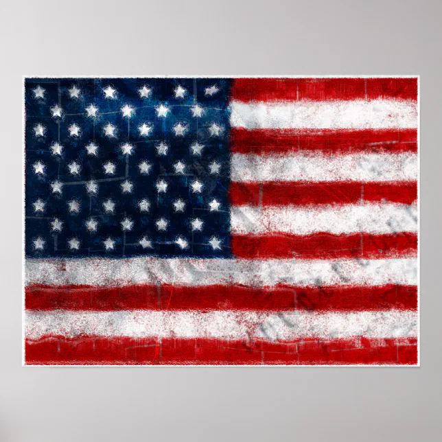 American Flag Portrait Poster | Zazzle