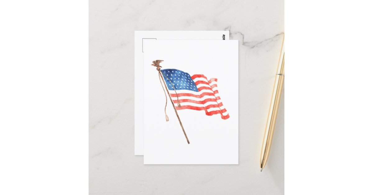 American Flag Post Card | Zazzle