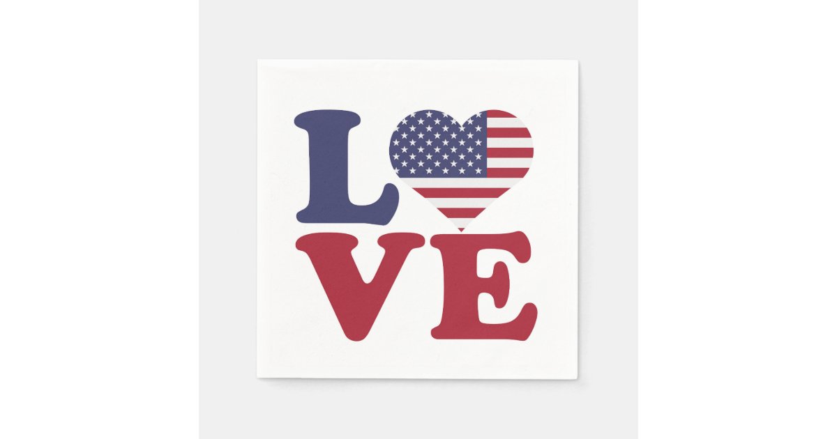 American Flag Post Card Napkins | Zazzle