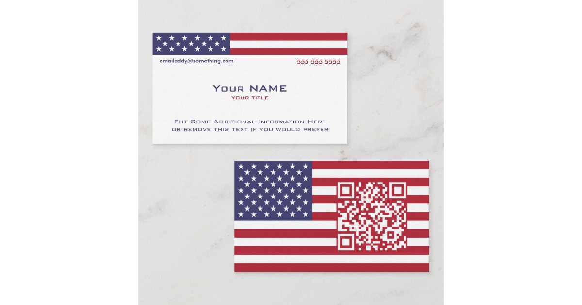 American Flag QR Code Business Card | Zazzle
