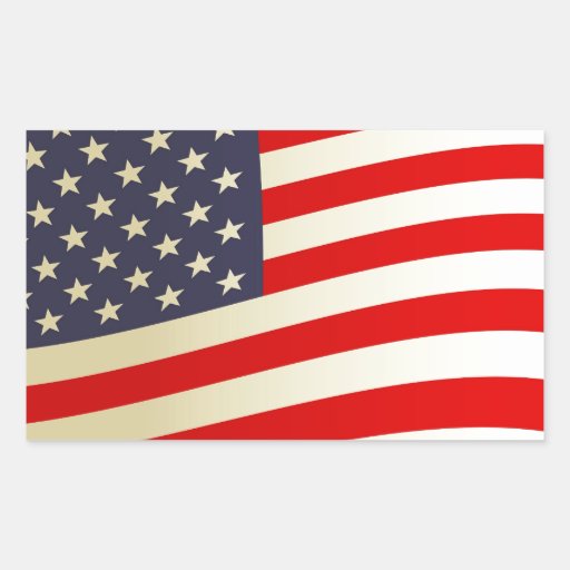 American Flag Rectangular Sticker | Zazzle
