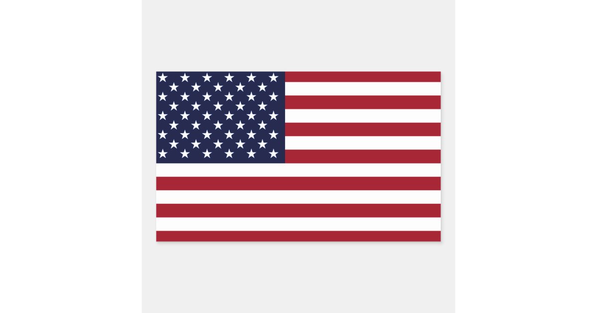 American Flag Rectangular Sticker | Zazzle