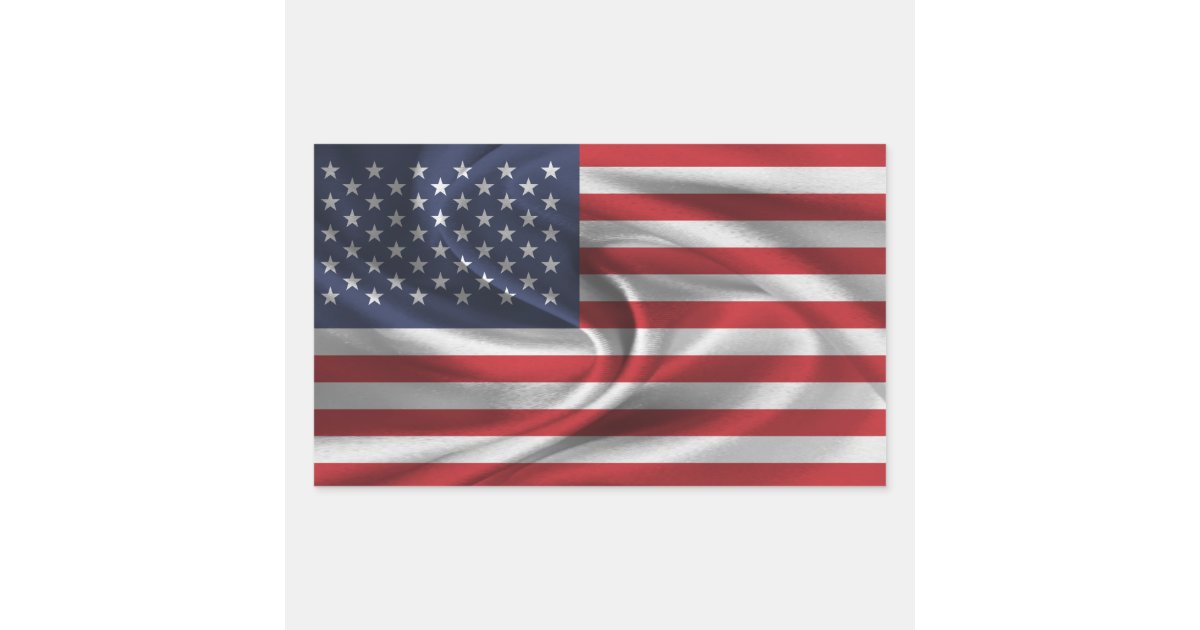 American Flag Rectangular Sticker | Zazzle