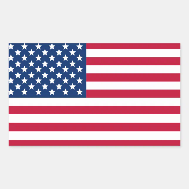 American Flag Rectangular Sticker | Zazzle