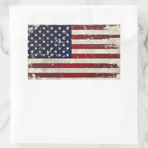 American Flag Rectangular Sticker | Zazzle