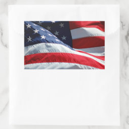 American Flag Rectangular Sticker | Zazzle