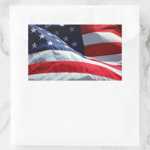 American Flag Rectangular Sticker | Zazzle