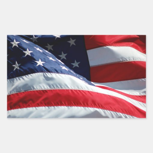 American Flag Rectangular Sticker | Zazzle