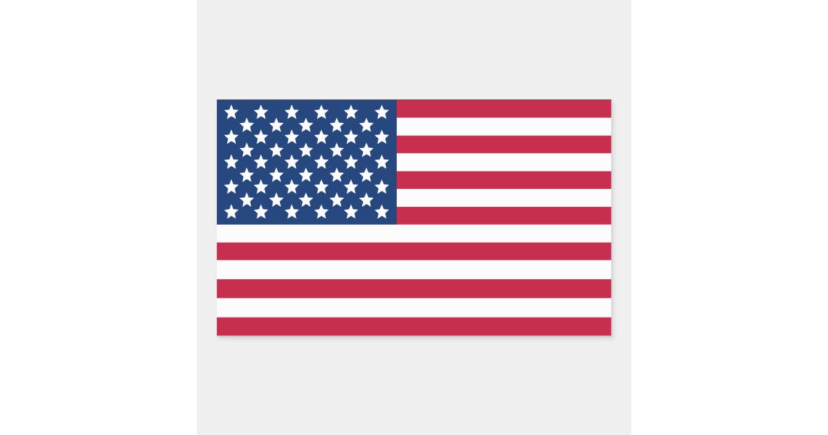 American Flag Rectangular Sticker | Zazzle