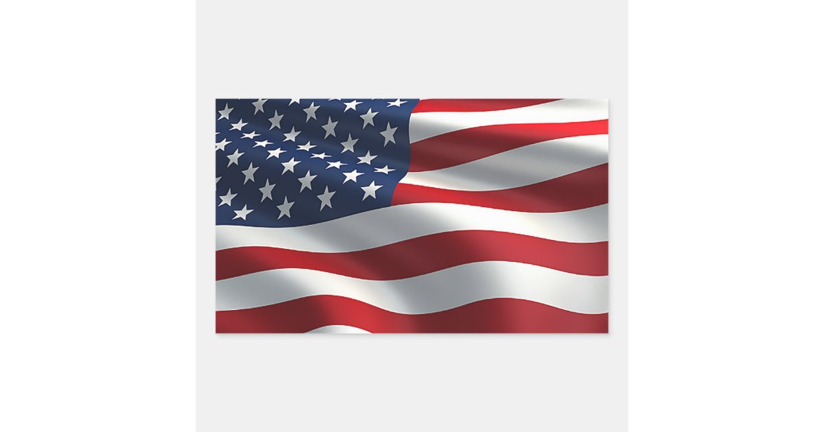 American flag rectangular sticker | Zazzle