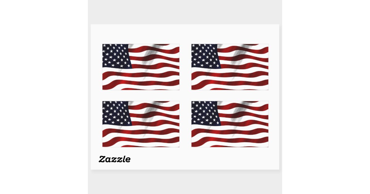 American flag rectangular sticker | Zazzle