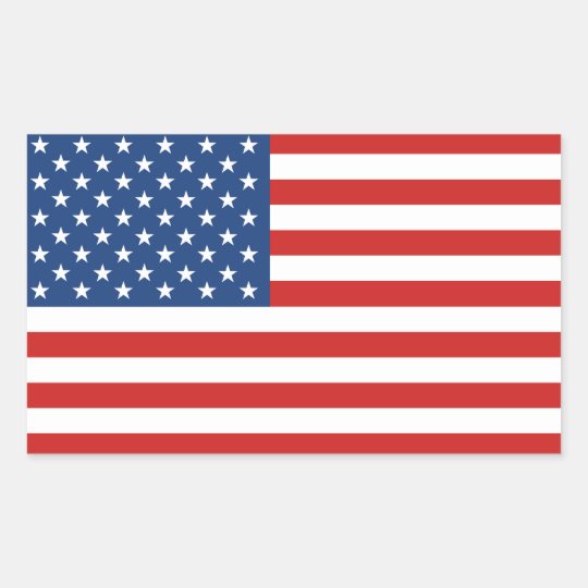 American Flag Rectangular Sticker | Zazzle.com