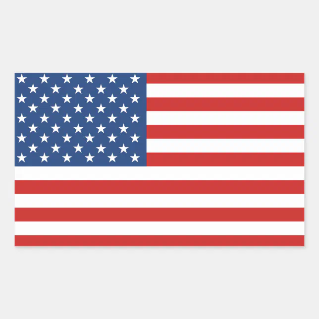 American Flag Rectangular Sticker | Zazzle