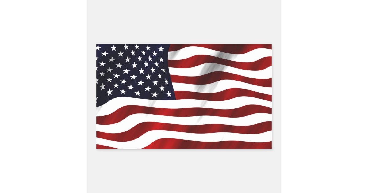 American Flag Rectangular Sticker | Zazzle