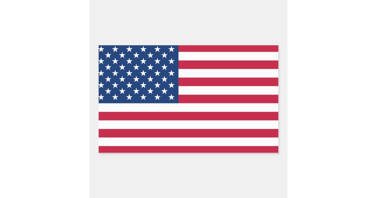 American Flag Rectangular Sticker | Zazzle