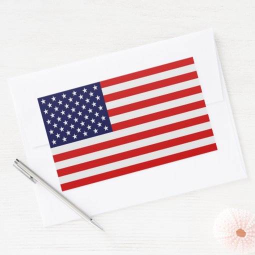 American Flag Rectangular Stickers | Zazzle