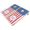 American Flag Red White and Blue Custom Name Cornhole Set | Zazzle