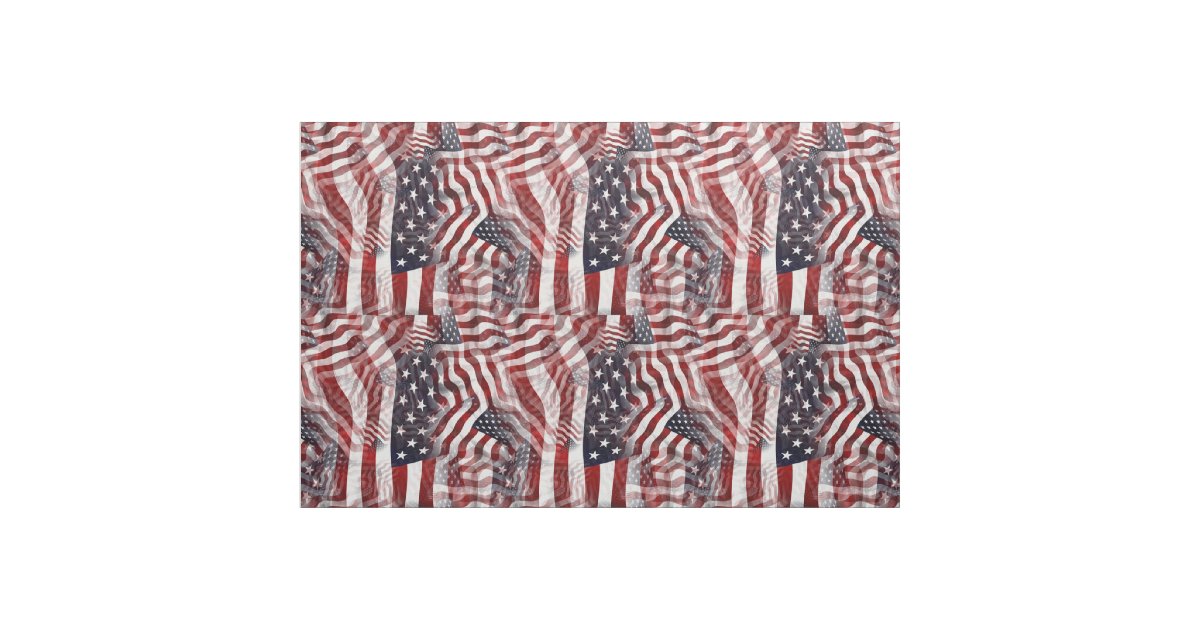 American Flag Red White Blue Stripes Stars Pattern Fabric | Zazzle