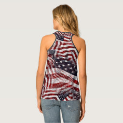 American Flag Red White Blue Stripes Stars Pattern Tank Top | Zazzle