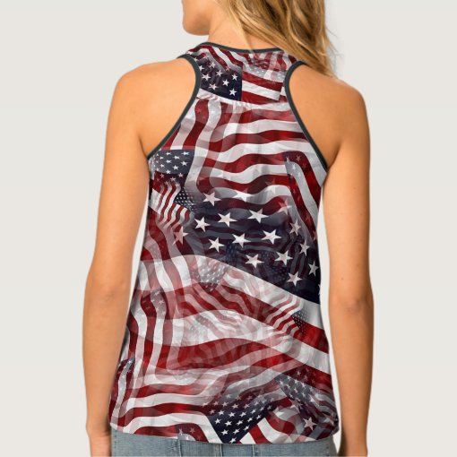 American Flag Red White Blue Stripes Stars Pattern Tank Top | Zazzle