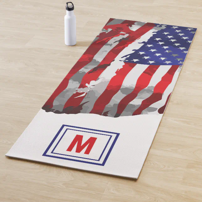 American Flag Red White Blue USA Patriotic Yoga Mat | Zazzle