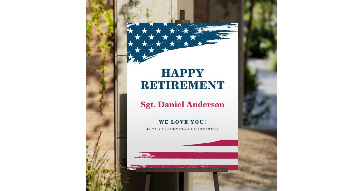 American Flag Retirement Party Welcome Sign | Zazzle