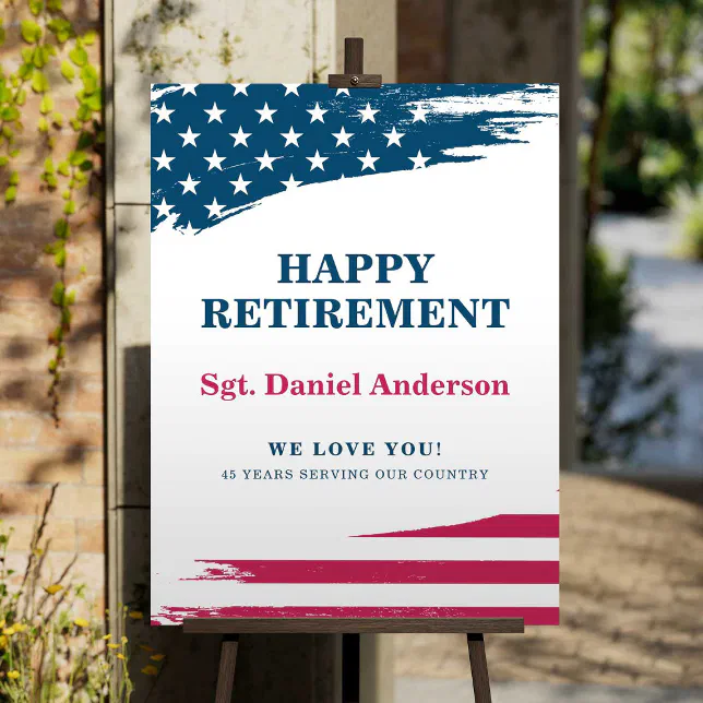 American Flag Retirement Party Welcome Sign | Zazzle
