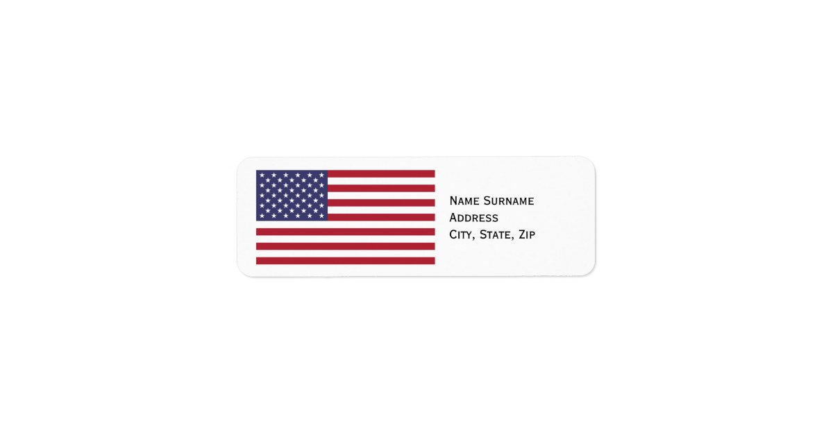 American Flag Return Address Label | Zazzle