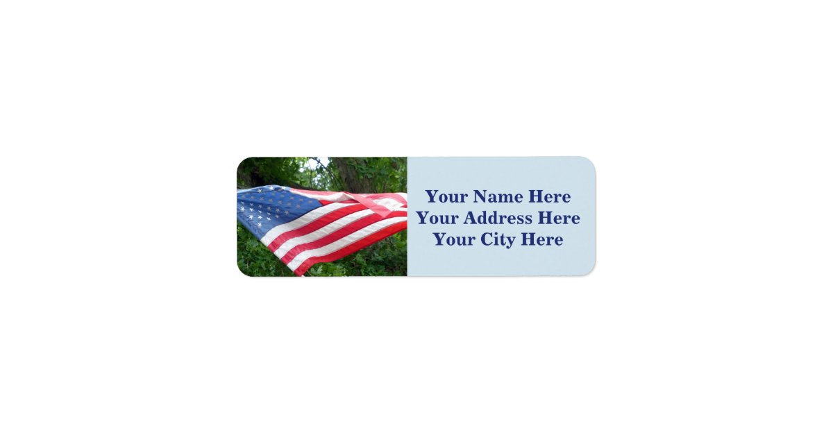 American Flag Return Address Labels | Zazzle