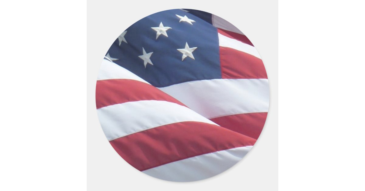 American Flag Round Stickers | Zazzle