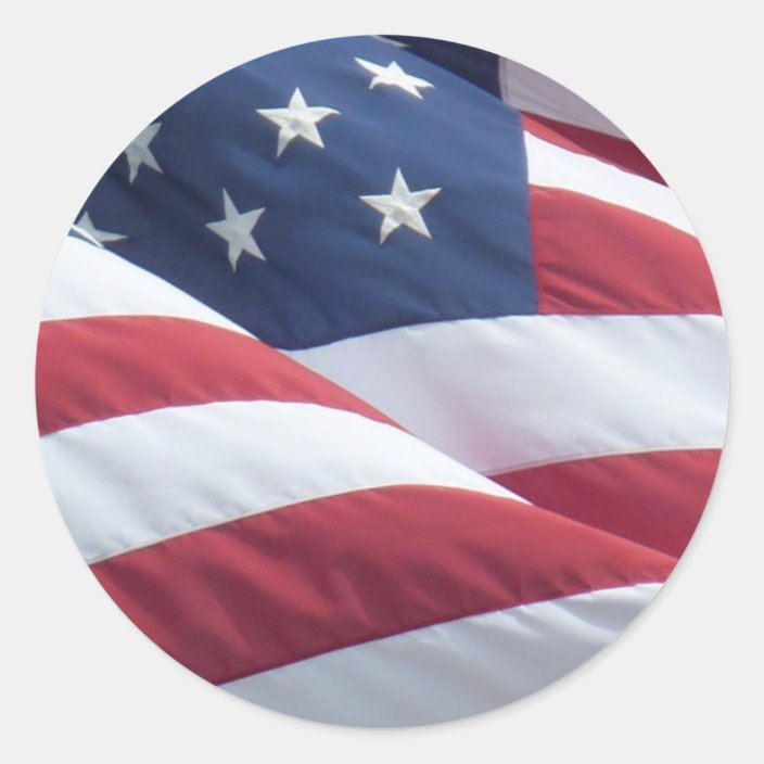 American Flag Round Stickers | Zazzle.com