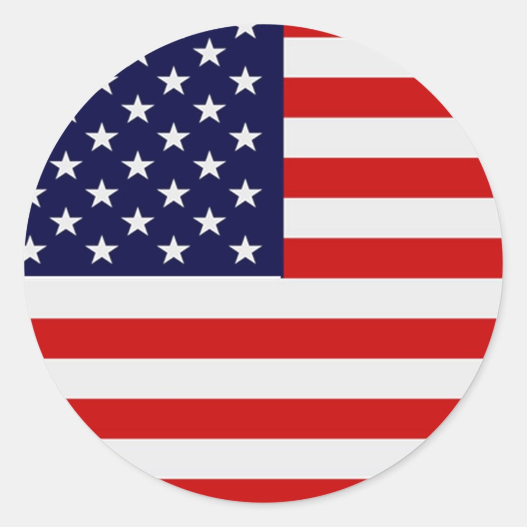 American Flag Round Stickers | Zazzle