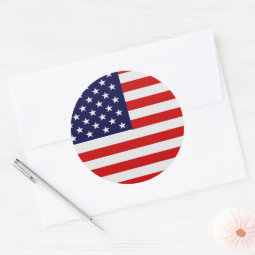 American Flag Round Stickers | Zazzle