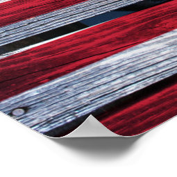 American Flag Rustic Wood Poster | Zazzle