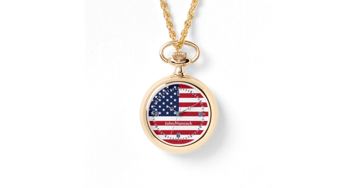 American Flag Signature Watch | Zazzle