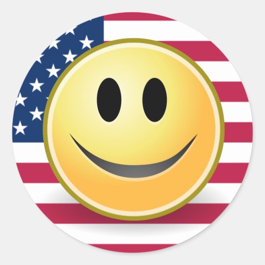 American Flag Smiley Face Sticker | Zazzle