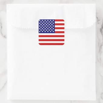 American flag square sticker | Zazzle