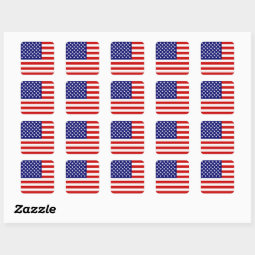 American flag square sticker | Zazzle