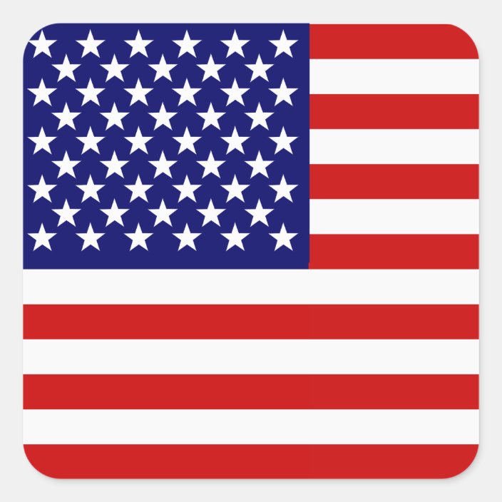 American flag square sticker | Zazzle.com