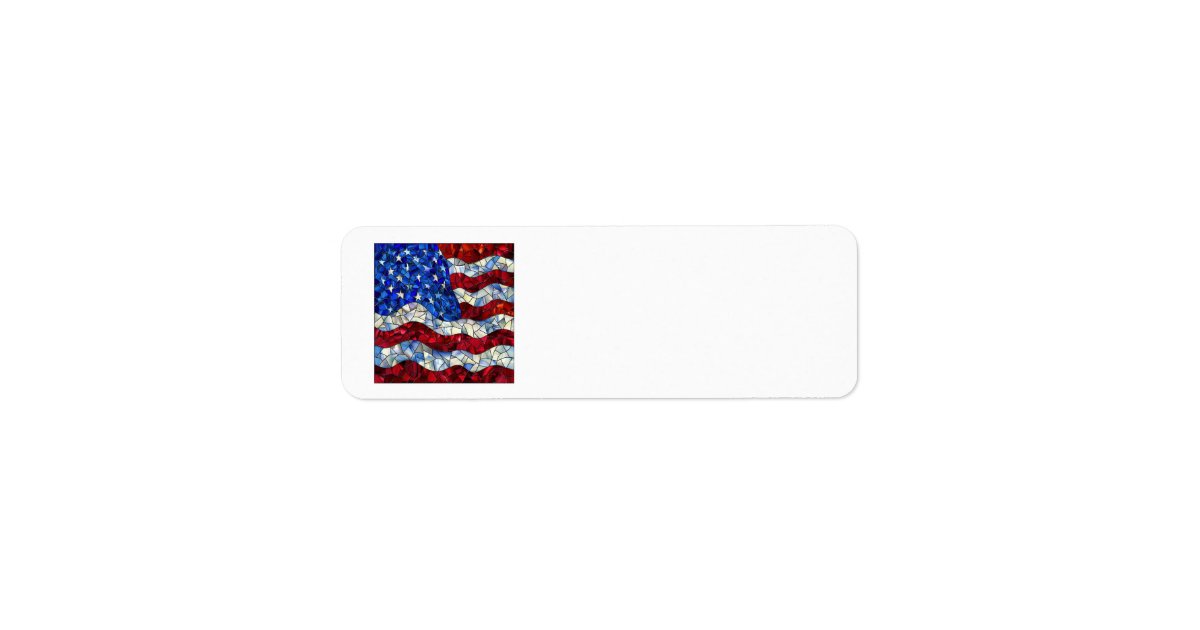 American Flag Stained Glass Address Labels | Zazzle