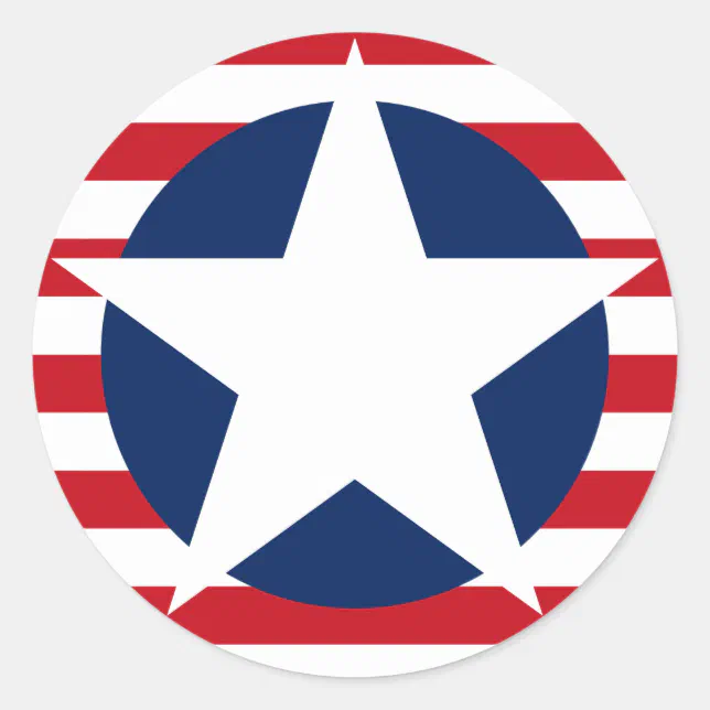 American Flag Star and Stripes Patriotic Classic Round Sticker | Zazzle